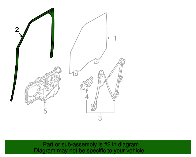 Genuine OEM Run Weather-Strip Part# LR082976 Fits 2017-2023 Land Rover ...