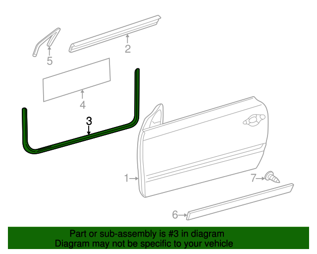 215-720-05-54 - Door Seal 2000-2006 Mercedes-Benz | AutoNationParts.com