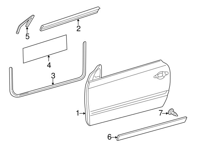 2000-2006 Mercedes-Benz Body Side Molding 215-690-08-62-9999 | MB OEM Parts