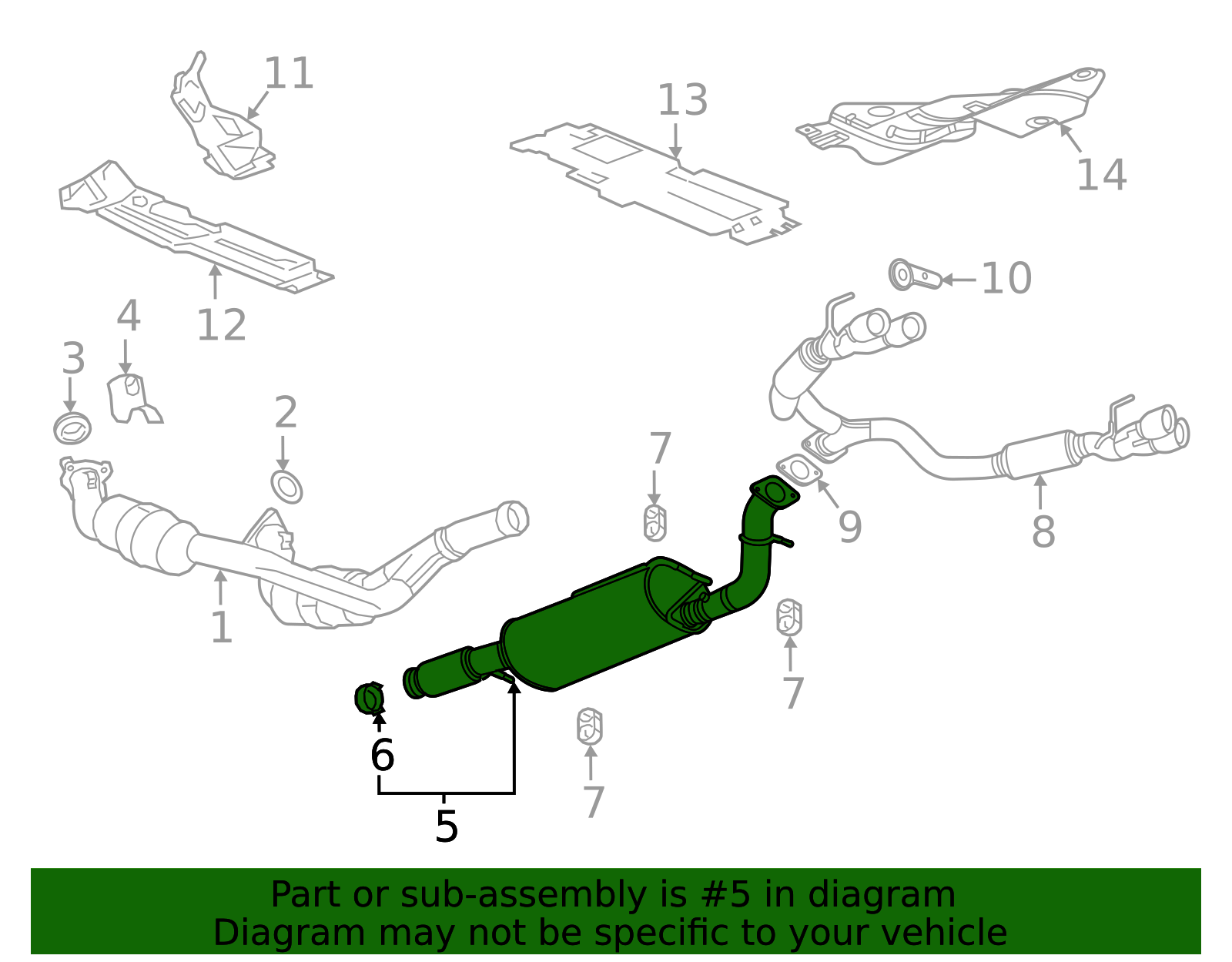 2021-2024 GM Muffler & Pipe Assembly 84964237 GM | GMPartsDirect.com