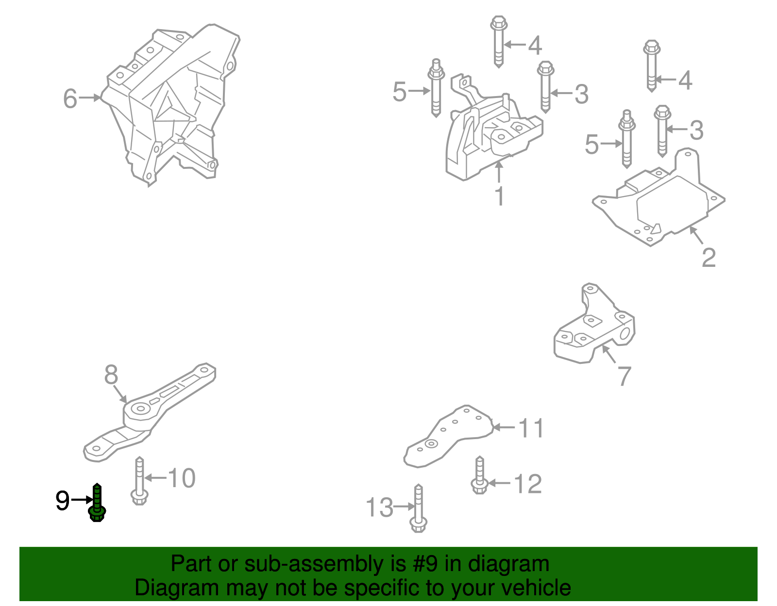 2016-2024 Audi Engine Mount Support Bracket Bolt N-107-848-01 | Audi ...