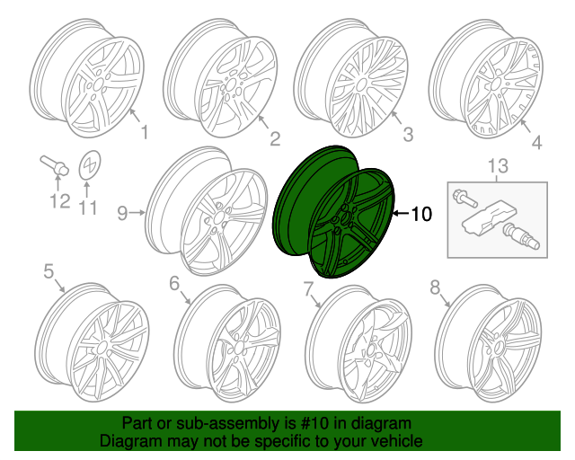 Genuine BMW 36-11-7-842-133 | 18" Style 325 M Star Spoke Light Alloy ...