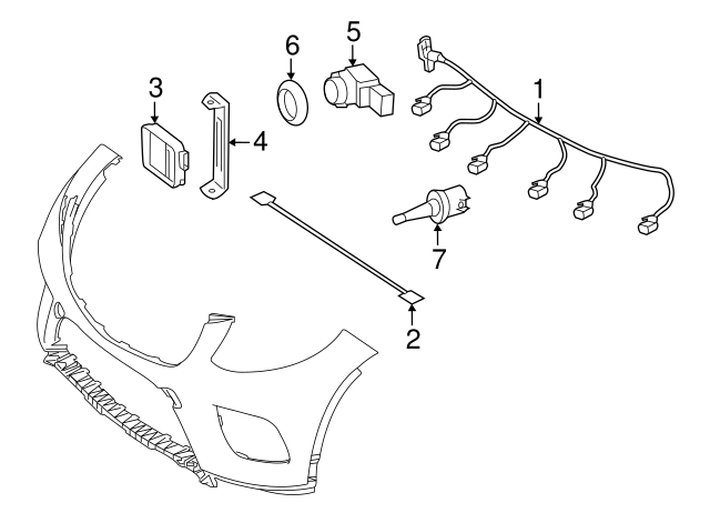 2012-2019 Mercedes-Benz Electrical Wiring Harness 166-540-22-02 ...