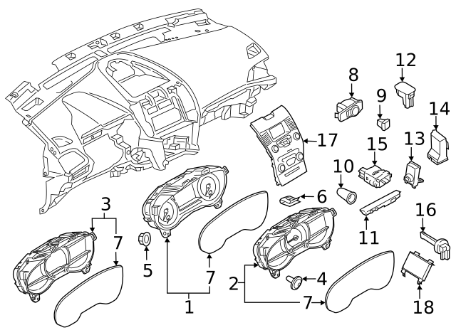 2015-2023 Ford Edge Cluster Lens FT4Z-10890-C | QuirkParts