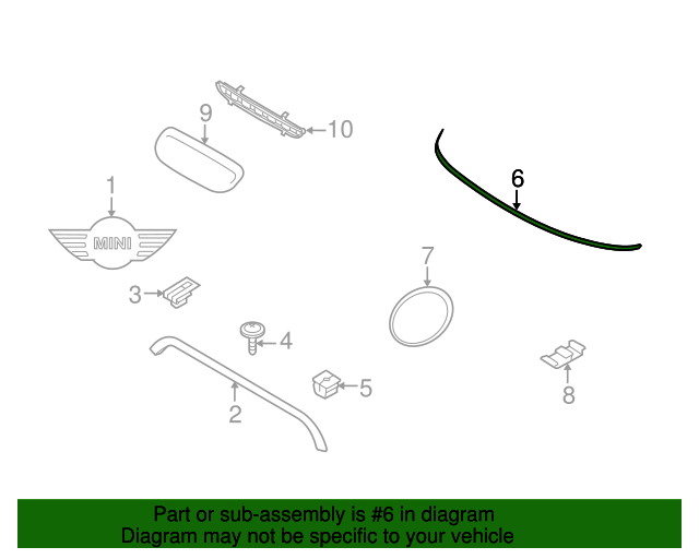 51-13-2-751-359 - Rear Molding - 2007-2015 Mini Cooper | BMWPartsHub
