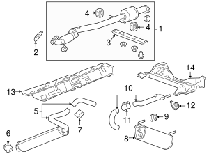 2013-2016 Chevrolet 3-Way Catalytic Converter with Pipes, Shield ...