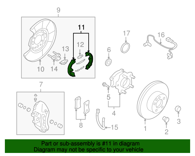 2003-2023 Nissan Park Brake Shoes D4060-CA01A | TascaParts.com