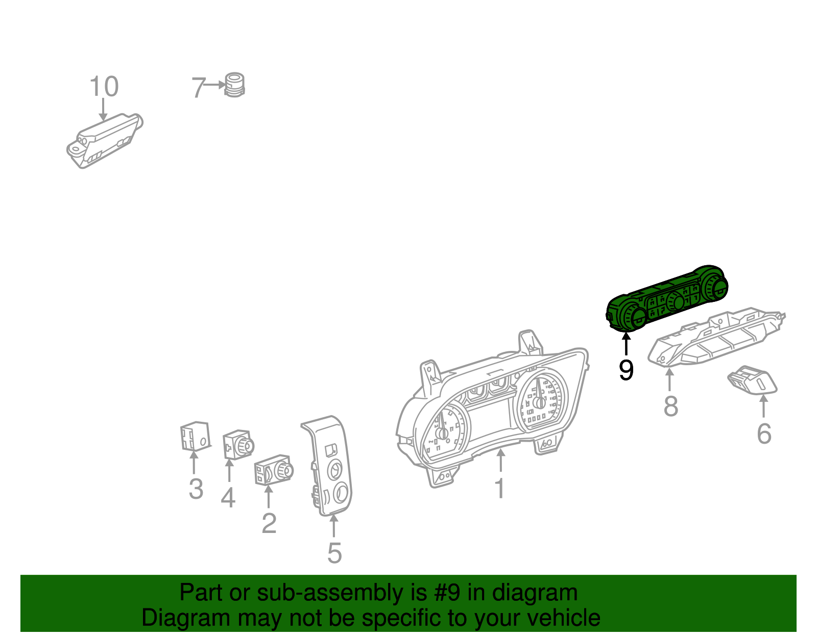 2014-2019 GM Black Carbon Heating and Air Conditioning Control Panel ...