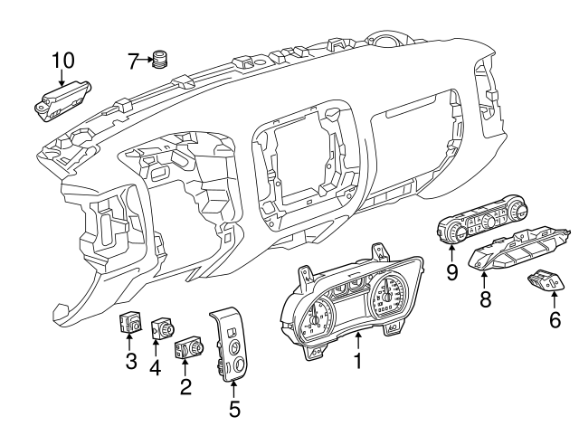 2014-2020 GM Black Carbon Metallic Transfer Case Selector Switch ...