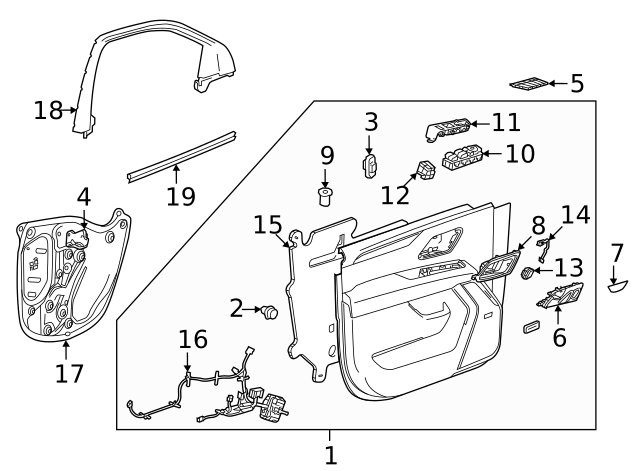 84806432 - Front Driver Side Door Wiring Harness 2021-2024 GM | Gateway ...