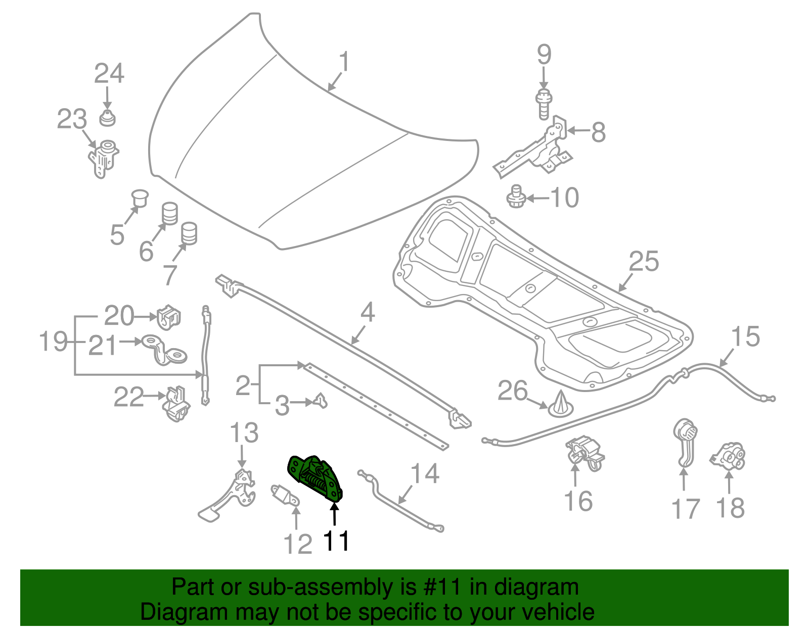 2010-2015 Hyundai Tucson Hood Latch 81130-2S000 | Retail Performance ...