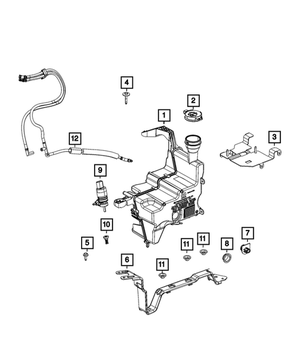 2022-2024 Jeep Wrangler Windshield Washer Reservoir 68520182AA | Mopar ...