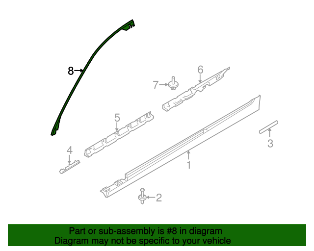 51767182286 - Pillar Molding - 2011-2016 BMW | BMW OEM Parts Store