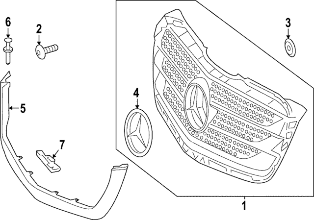 906-880-08-85-9B51 - Grille Assembly 2014-2018 Mercedes-Benz | Mercedes ...