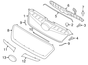 2013-2016 Subaru Grille Surround 91123FJ050 | TascaParts.com