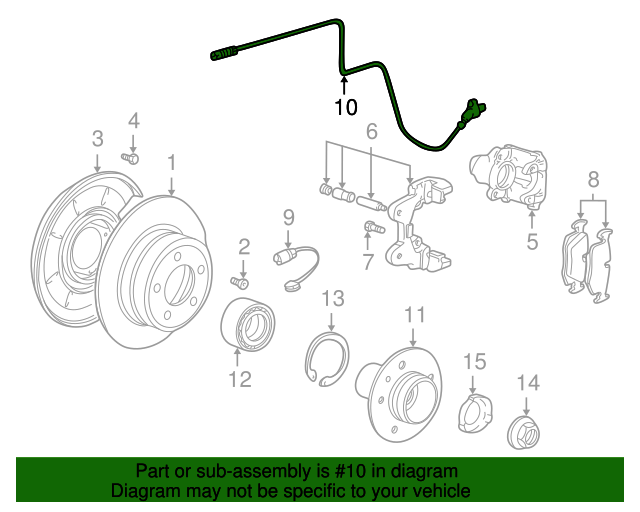 34521164474 - 1996-2002 BMW ABS Sensor (34-52-1-164-474) | BMW of South ...