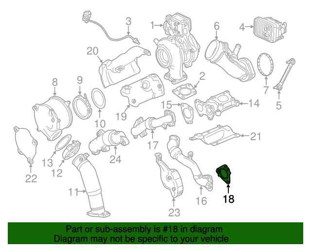 2017-2021 GM Exhaust Turbocharger Inlet Pipe Gasket 12688019 ...