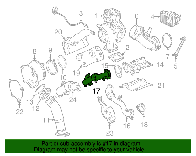 2017-2023 GM Driver Side Exhaust Turbocharger Inlet Pipe 12688020 GM ...