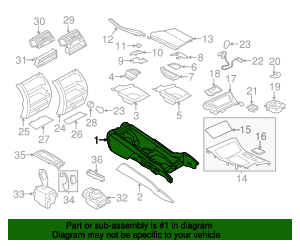 51169288907 - 2011-2016 BMW Console Base (51-16-9-288-907) | Parts ...