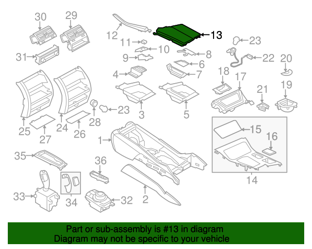 51169216866 - 2011-2016 BMW Armrest Cover (51-16-9-216-866) | BMW of ...