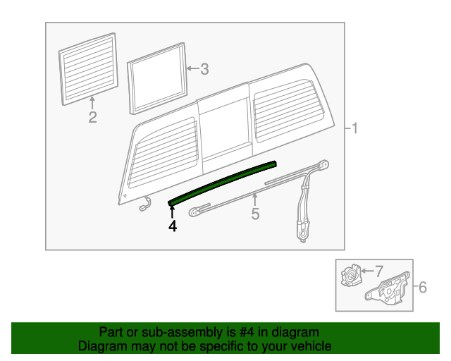 23175122 GM Rear Sliding Window Stop | GM Parts Store