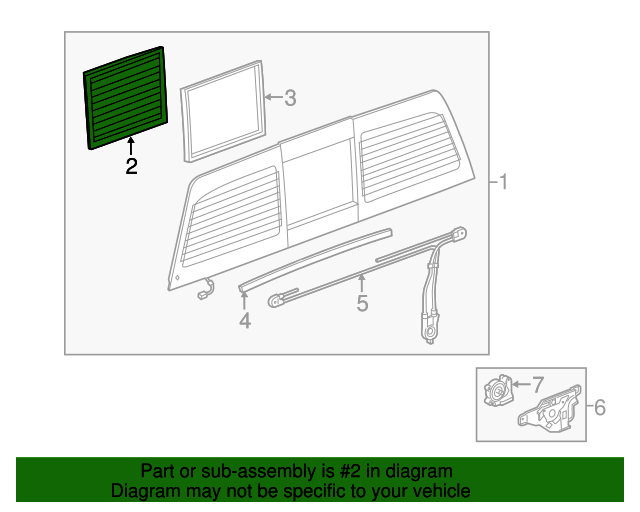 2014-2019 GM Rear Sliding Window 84819604 GM | GMPartsDirect.com