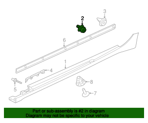2010-2019 Jaguar Rocker Molding Retainer Clip C2D5807 | JaguarParts.com