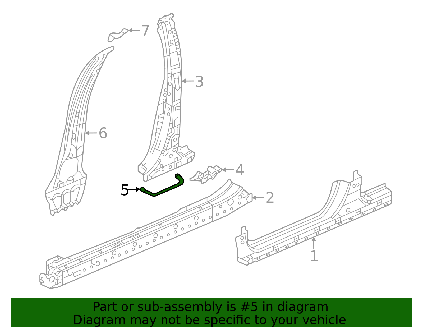 63616-T20-A02 - 2022-2025 Honda Civic - Center Pillar Reinforced Spacer ...