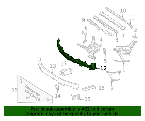 223-880-62-01 - Bumper Impact Absorber 2021-2024 Mercedes-Benz ...