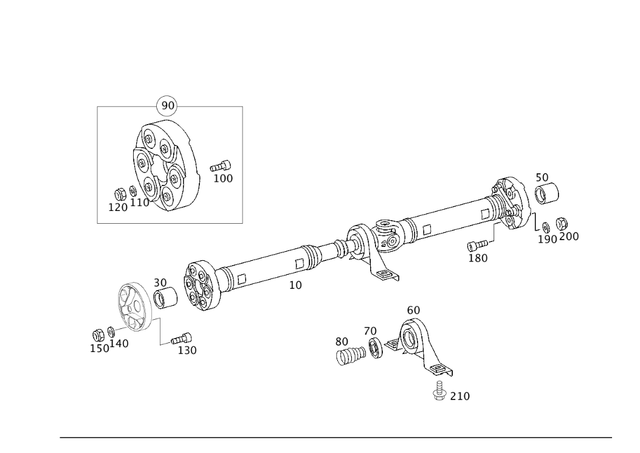2003-2009 Mercedes-Benz Propeller Shaft 211-410-27-06 | Mercedes-Benz Parts