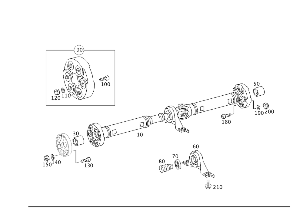 211-410-19-16 - Propeller Shaft 1994-2011 Mercedes-Benz | Mercedes-Benz ...