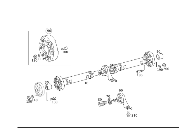 211-410-02-81 - Center Support Bearing 1994-2011 Mercedes-Benz ...