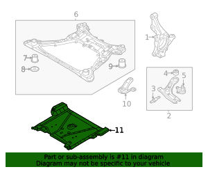 62408-CW000 - Powertrain Skid Plate 2022-2024 Hyundai Tucson ...