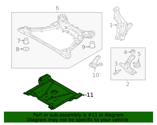 62408-CW000 - Powertrain Skid Plate 2022-2024 Hyundai Tucson ...