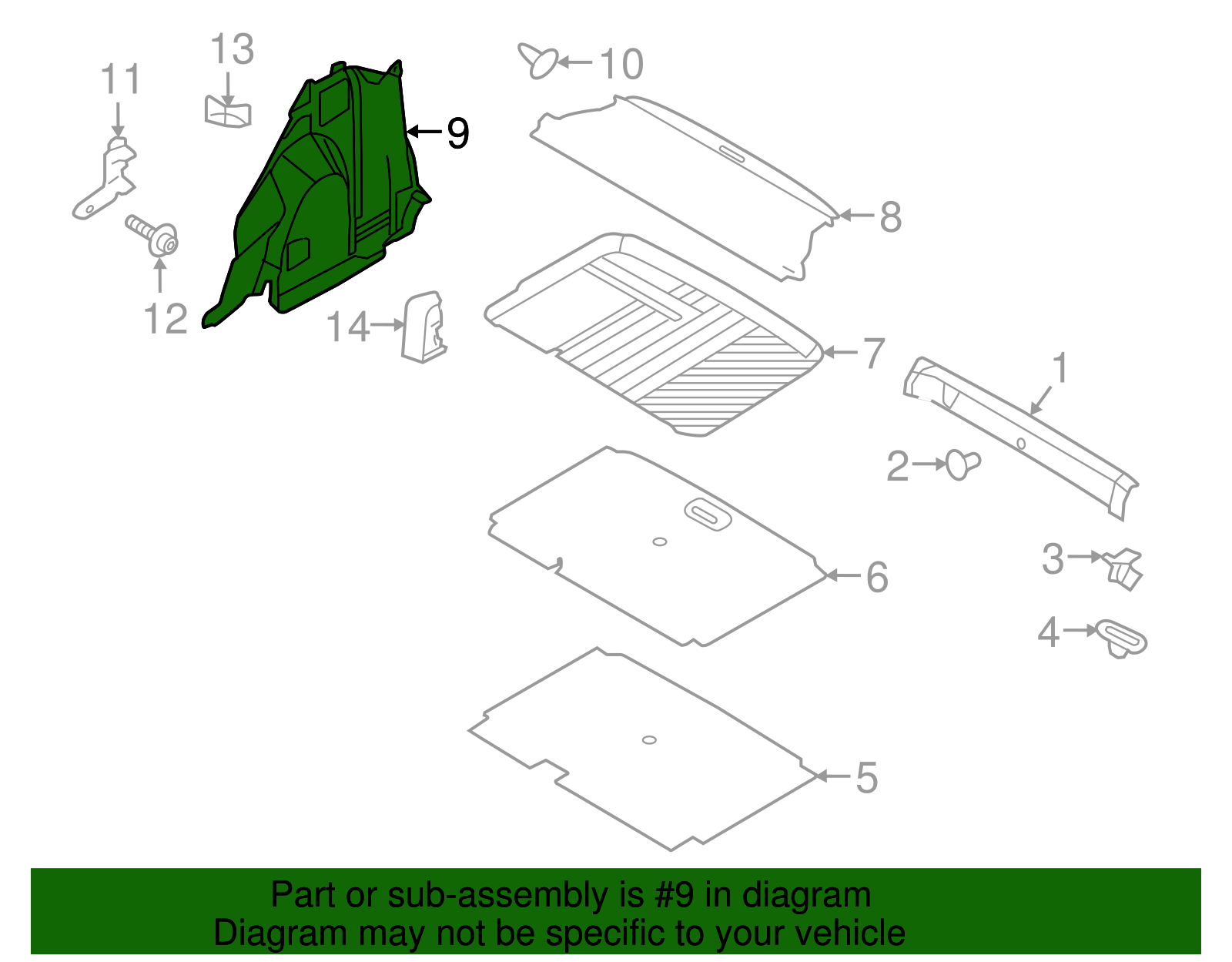 2018-2022 Ford EcoSport Trunk Side Trim GN1Z-5831012-CA | OEM Parts Online