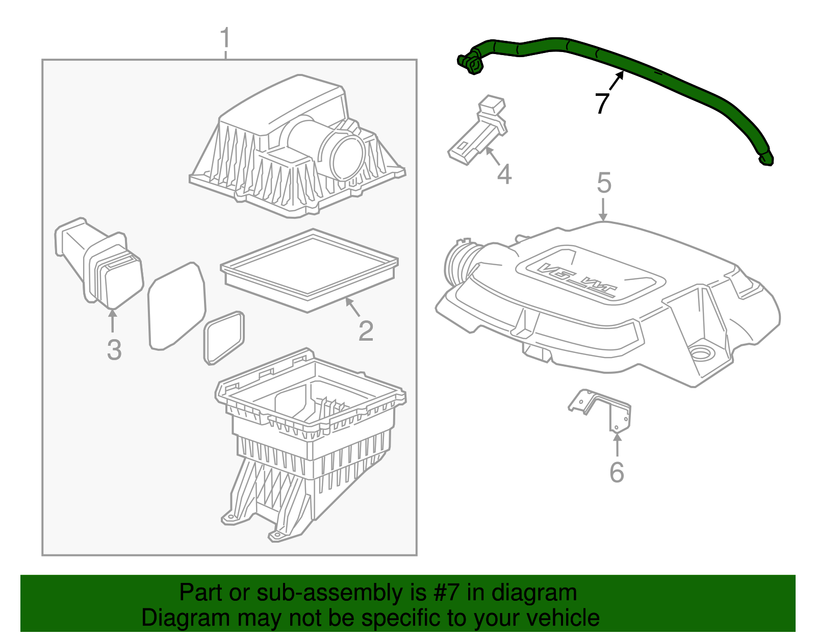 12670772 - Positive Crankcase Ventilation (PCV) Tube - 2015-2016 GM ...