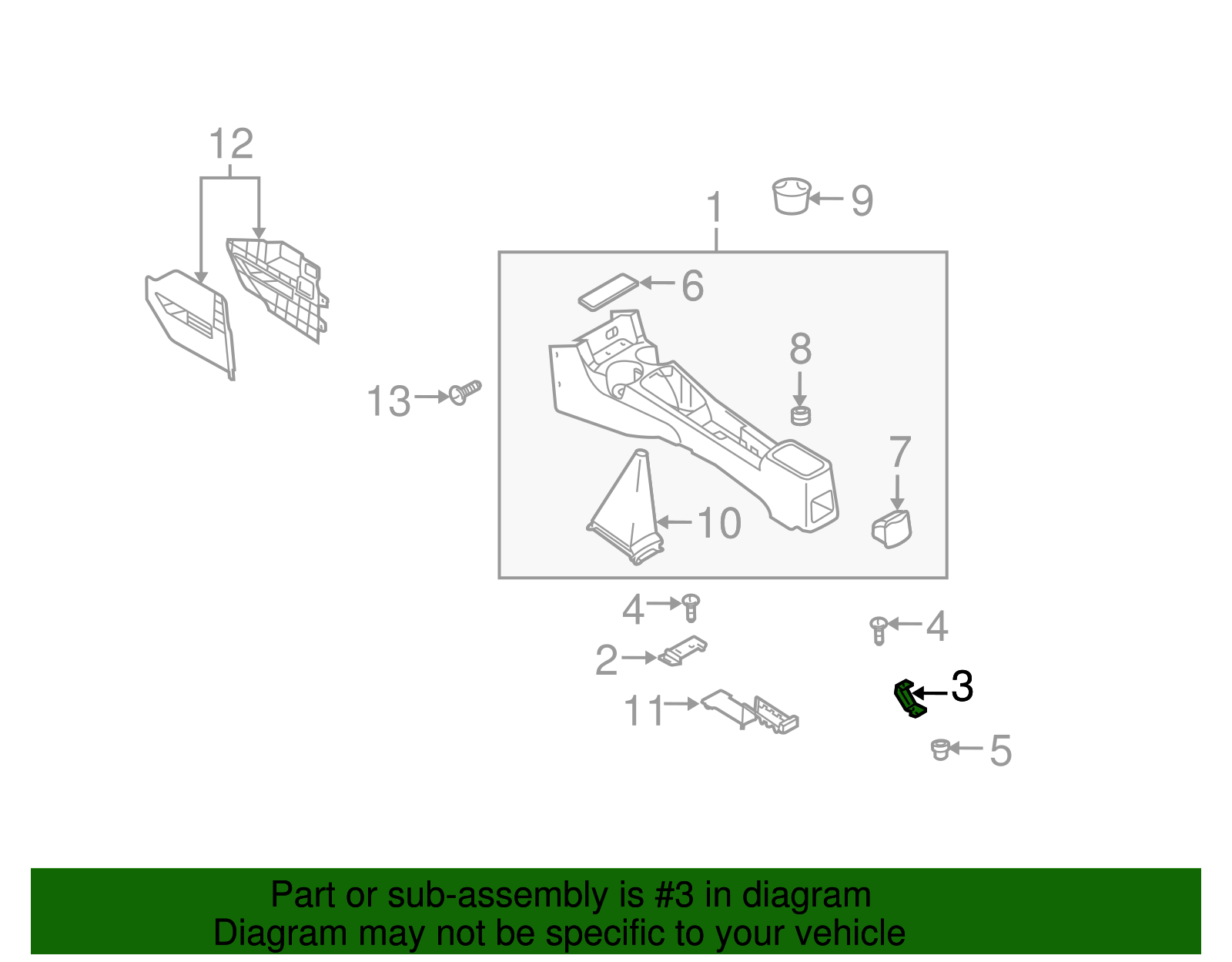 2003-2005 Kia Rio Front Console Rear Bracket 84680-FD000 | QuirkParts
