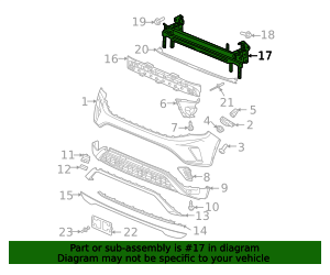 2020-2021 Volkswagen Bumper Impact Bar 3CM-807-109-A | AutoNationParts.com