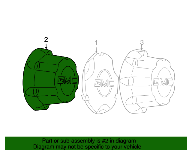 2005-2018 GM Button Style Center Cap with GMC Logo 20941992 GM ...
