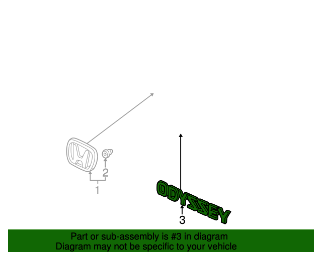 75722-S0X-A00 - Emblem, Rear (Odyssey) - 1999-2004 Honda Odyssey ...