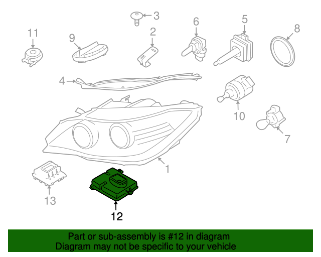 63-11-7-342-174 - Headlight Control Module 2013-2016 BMW ...