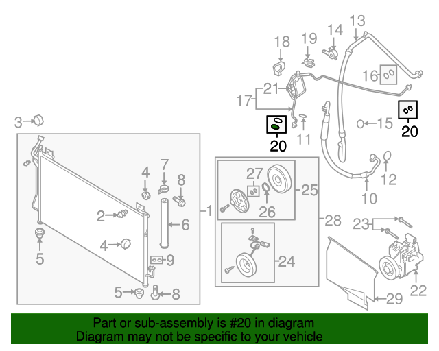 2007-2015 Mazda Cooler Pipe Seal GJ8A-61-J17 | MazdaGear.com