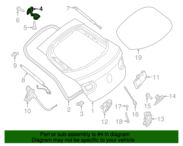 205-740-14-00 - Lift-Gate Hinge - 2016-2020 Mercedes-Benz ...