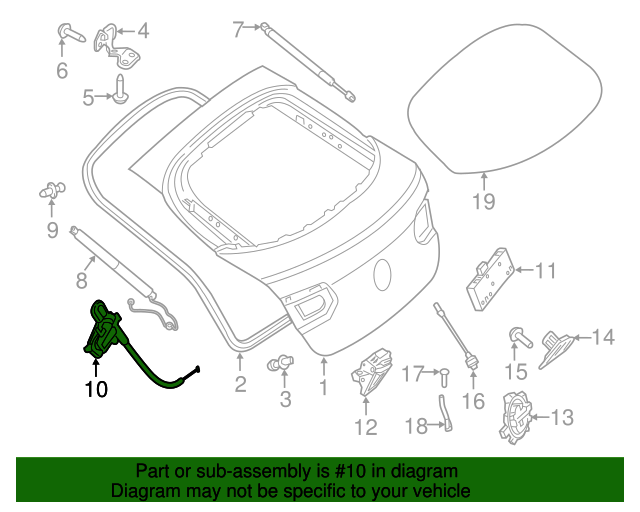 099-906-47-03 - Tailgate Pull Down Motor 2019-2023 Mercedes-Benz ...
