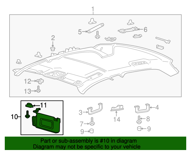 2017-2020 Lincoln Continental Visor Assembly Sun GD9Z-5404105-DC | Ford ...
