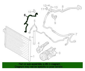 64-50-6-842-309 - A/C Refrigerant Liquid Hose 2014-2019 BMW ...