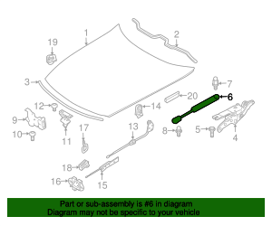 51237016178 - 2003-2008 BMW Z4 Lift Cylinder (51-23-7-016-178) | BMW of ...