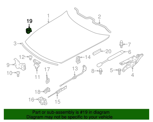 51237116856 - 2003-2008 BMW Z4 Hood Bumper (51-23-7-116-856) | BMW of ...