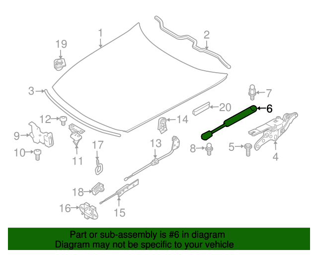51237016178 - 2003-2008 BMW Z4 Lift Cylinder (51-23-7-016-178) | BMW of ...