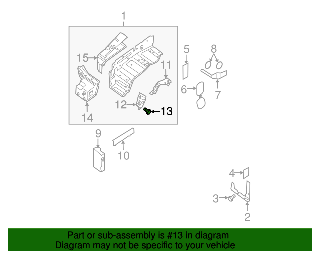 1997-2024 Nissan Side Bracket Bolt 08146-6202G | Nissan Parts Plus